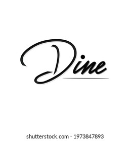 Restaurant Style Dine Calligraphy Text Stock Vector (Royalty Free ...
