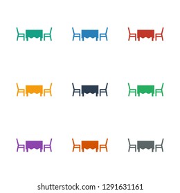 Restaurant Table Icon White Background Editable Stock Vector (Royalty ...