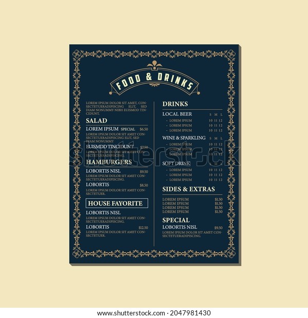 1,691 Food Manu Background Images, Stock Photos & Vectors | Shutterstock