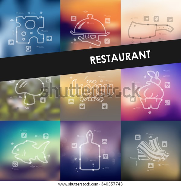 Restaurant Timeline Presentations Blurred Unfocused Background Stock ...