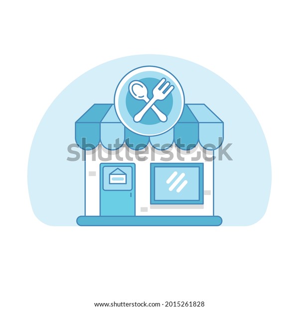 Restaurant Vector Blue White Color Suitable Stock Vector (Royalty Free ...