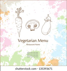 Restaurant Vegetarian Menu Cards Stock Vector (Royalty Free) 135393671