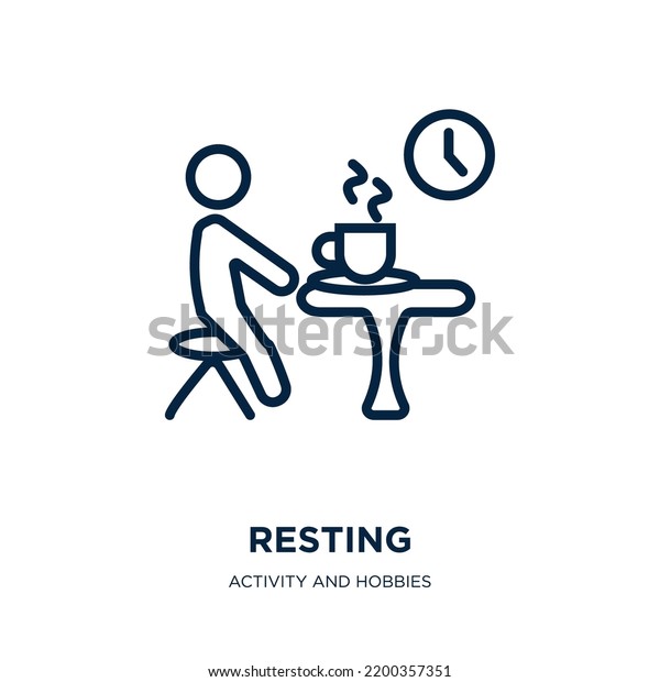 Resting Icon Activity Hobbies Collection Thin Stock Vector (Royalty ...