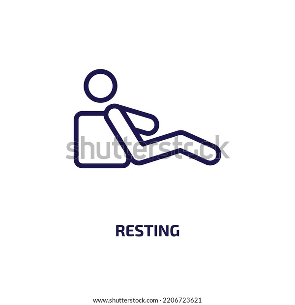 Resting Icon Activity Hobbies Collection Thin Stock Vector (Royalty ...