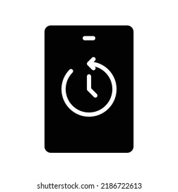 Restore Phone Icon Smartphone Clock Black Stock Vector (Royalty Free ...