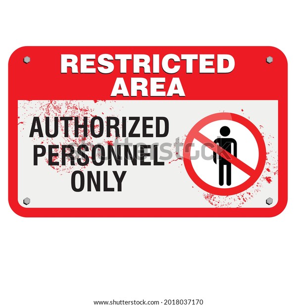 Restricted Area Authorized Personnel Only Vector Stock Vector (Royalty ...