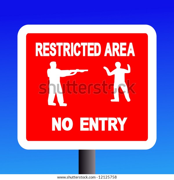 Restricted Area No Entry Sign On Stock Vector (Royalty Free) 12125758 ...