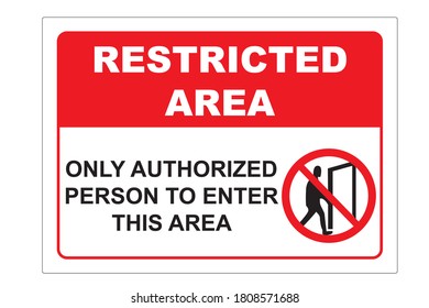 Restricted Area Sign Vector Art Stock Vector (Royalty Free) 1808571688 ...