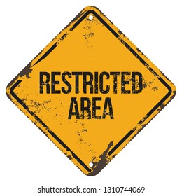 Restricted Area Vector Yellow Board Stock Vector (Royalty Free ...