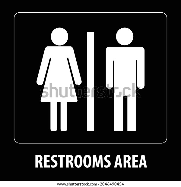 Restroom Area Vector Sign Symbol Stock Vector (Royalty Free) 2046490454 ...