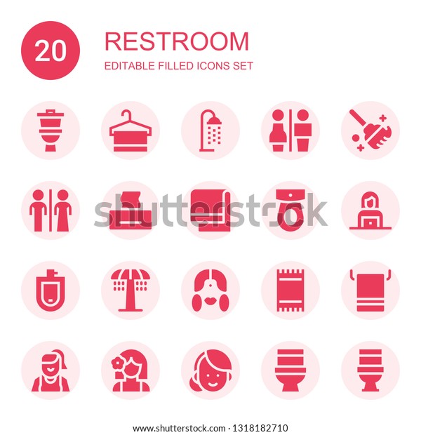 Restroom Icon Set Collection 20 Filled Stock Vector (Royalty Free ...