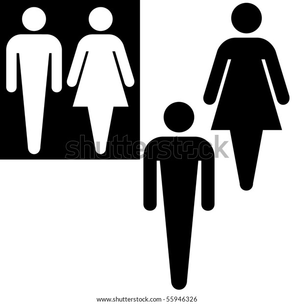 Restroom Icon Set Isolated On White Stock Vector (Royalty Free ...