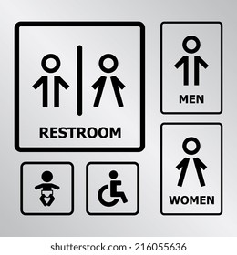 Restroom Sign Stock Vector (Royalty Free) 216055630 | Shutterstock