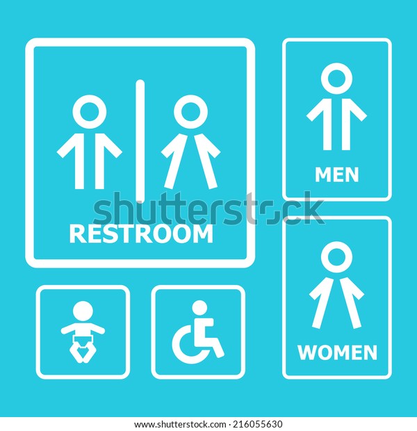 Restroom Sign Stock Vector (Royalty Free) 216055630 | Shutterstock