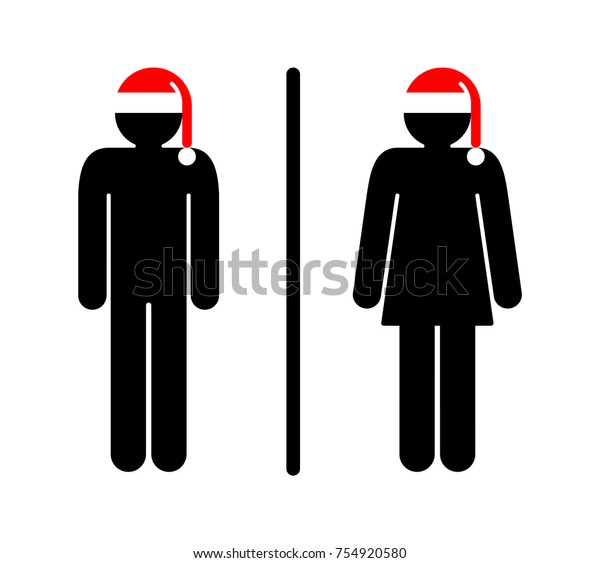 Restroom Sign Christmas Vector Illustration Restroom Stock Vector ...