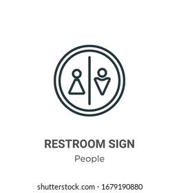 Restroom Sign Outline Vector Icon Thin Stock Vector (Royalty Free ...