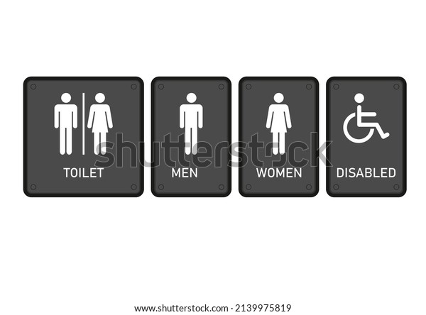 Restroom Signs Set Vector Illustration Stock Vector (Royalty Free ...