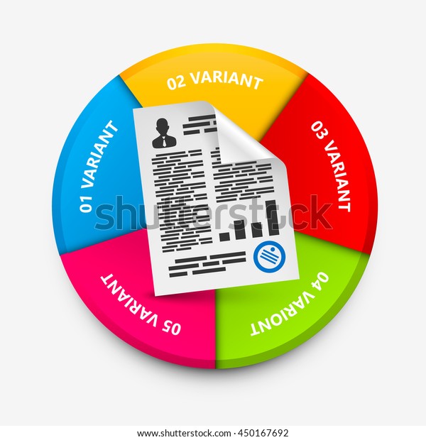 Resume Circle Infographics Resume Icon 3d: vector de stock (libre de ...