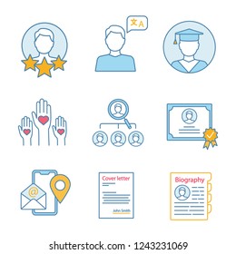 Resume Color Icons Set Experience Language Stock Vector (Royalty Free ...