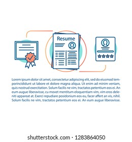 Resume Concept Linear Illustration Cv Article Stock Vector (Royalty ...