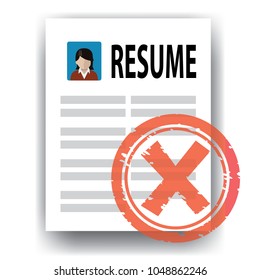 Resume Cv Rejected Stock Vector (Royalty Free) 1048862246