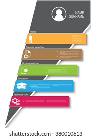 Resume Cv Template Design Tabs Ribbons Stock Vector (Royalty Free ...