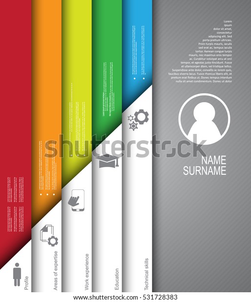 Resume Cv Template Design Tabs: Stock-Vektorgrafik (Lizenzfrei ...