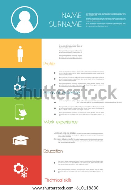 Resume Cv Template Design Tabs Ribbons Stock Vector (Royalty Free ...