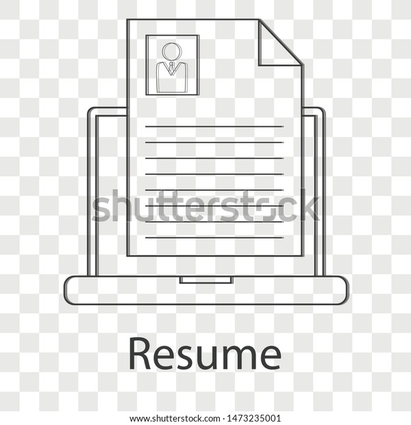 Resume Icon On Transparency Background Vector Stock Vector (Royalty ...