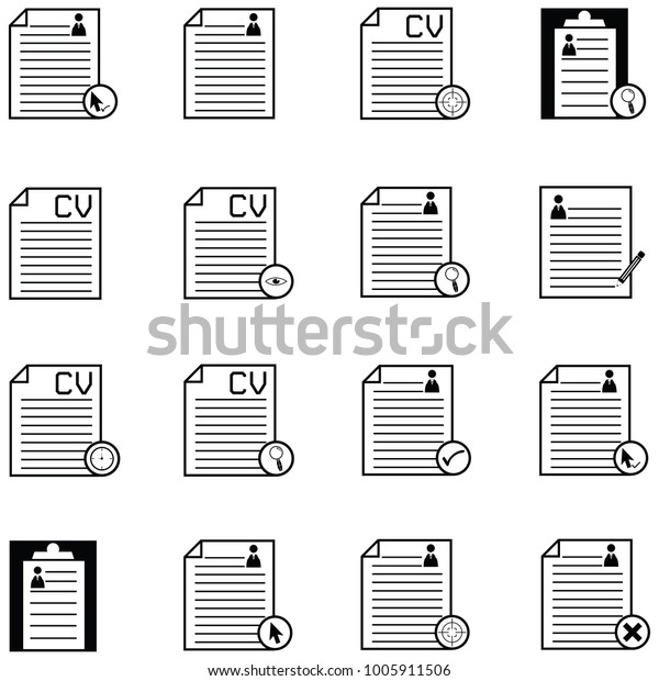 Resume Icon Set Stock Vector (Royalty Free) 1005911506