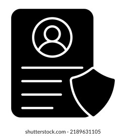 Resume Shield Icon Secure Cv Stock Vector (Royalty Free) 2189631105 ...