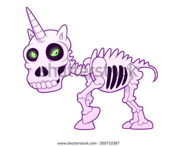 Resurrected Evil Skeleton Small Unicorn Vector Stock Vector (Royalty ...