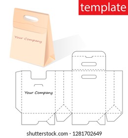 Retail Bag Box Die Cut Template: стоковая векторная графика (без ...