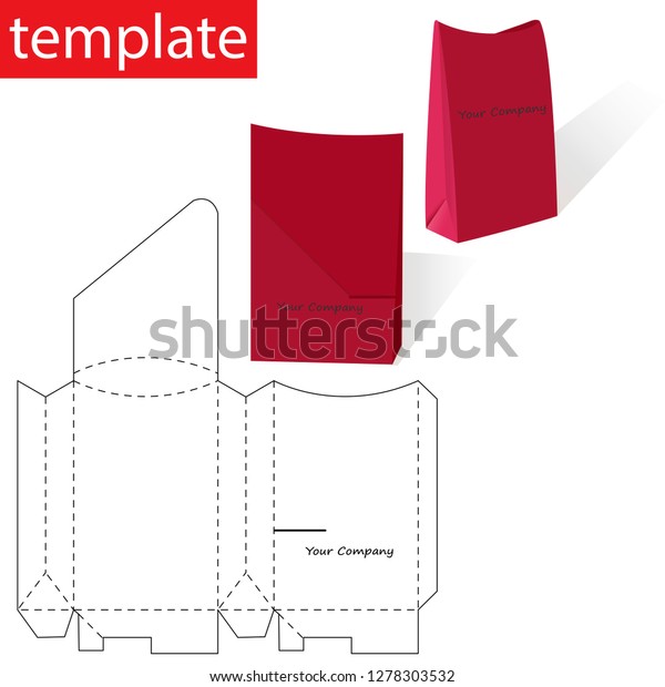 Retail Bag or Box with Die Cut Template.