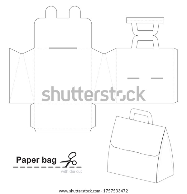 Retail Bag Box Die Cut Template Stock Vector (Royalty Free) 1757533472 ...
