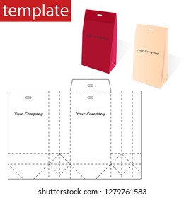 Retail Paper Bag Blueprint Template Vector: vector de stock (libre de ...