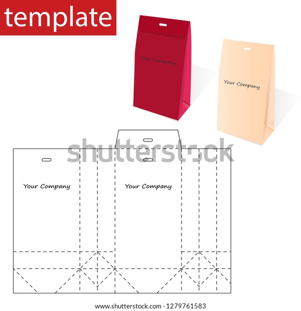 Retail Box Bag with Blueprint Template