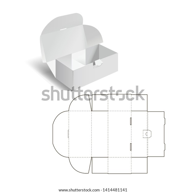 Retail Box Blueprint Template 3d Illustration 스톡 벡터(로열티 프리) 1414481141 ...
