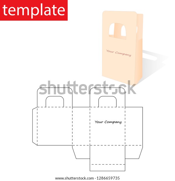 Retail Paper Bag Blueprint Template Stock Vector (Royalty Free ...