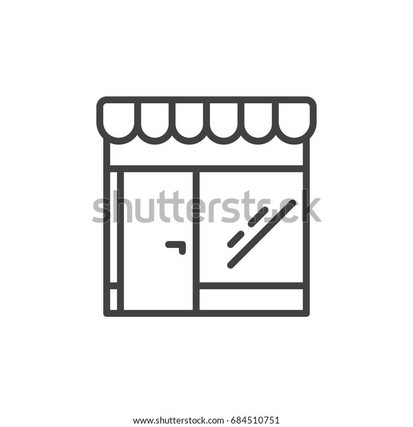 Retail Store Line Icon Outline Vector Stock Vector (Royalty Free ...