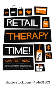 Retail Therapy Time Flat Style Vector Stock Vector (Royalty Free ...