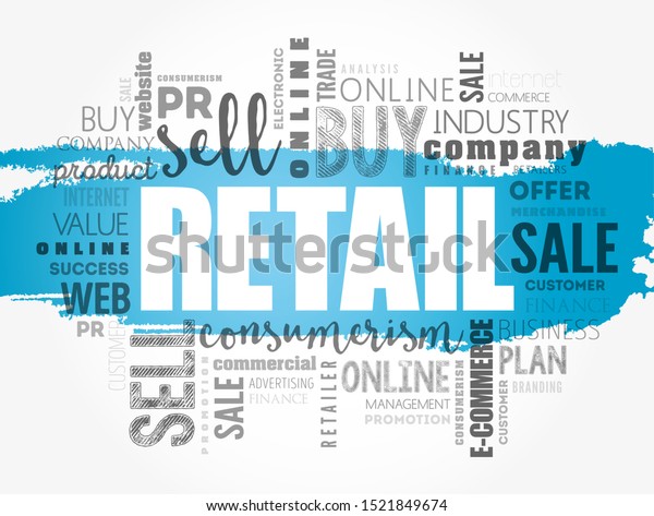 Retail Word Cloud Collage Business Concept Stock Vector (Royalty Free ...