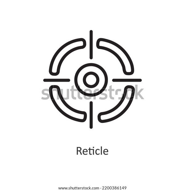 Reticle Vector Outline Icon Design Illustration Stock Vector (Royalty ...