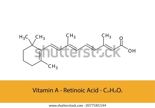 Retinoic Acid Skeletal Structure Molecular Formula Stock Vector ...