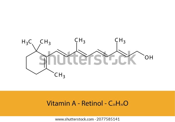 Retinol Skeletal Structure Molecular Formula Organic Stock Vector ...