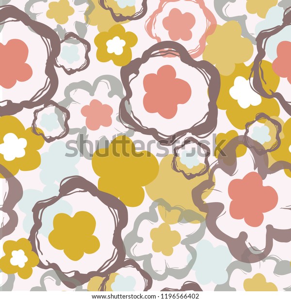 Retro 1960s Floral Pattern Pop Art Stock Vector (Royalty Free ...