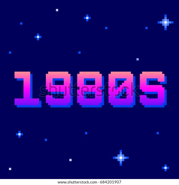 Retro 1980s Pixel Text. EPS8 Vector
