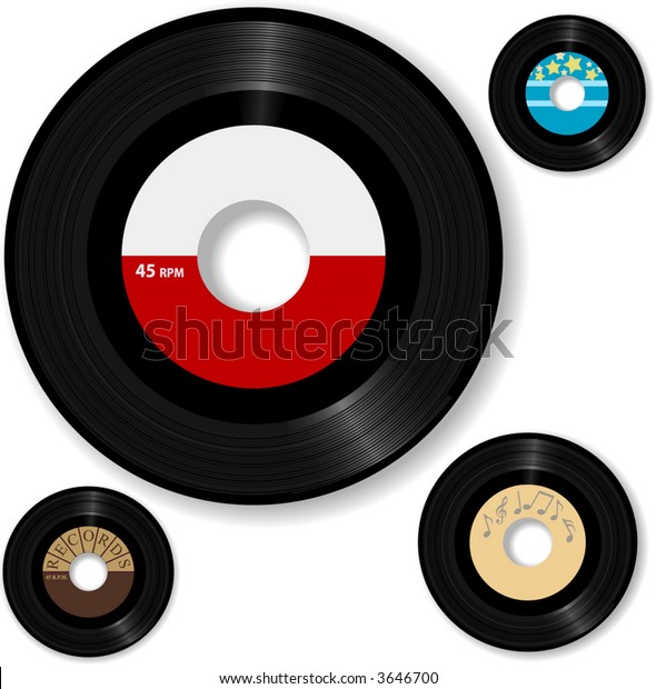 Retro 45 Rpm Record Sample Designs Stock Vector (Royalty Free) 3646700