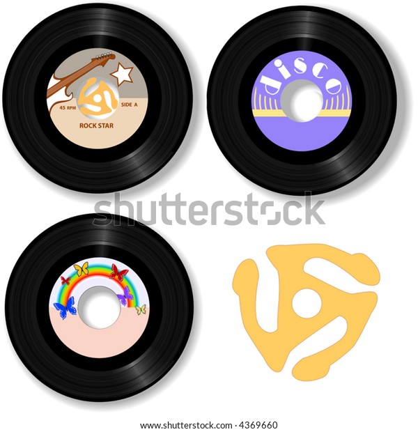 Retro 45 Rpm Record Sample Label Stock Vector (Royalty Free) 4369660