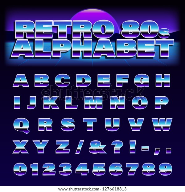 Retro 80s Alphabet Stock Vector (Royalty Free) 1276618813 | Shutterstock